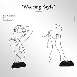 JAMBHALA Women Pleated Clutch Bag with Adjustable Chain Handbag Dumpling Pouch for Wedding, Bridal, Prom, Party (black)