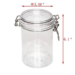 FixtureDisplays® Wire Clasp PET Jar 750 ml Spice Jar Seal Paint Oil Storage Jar Container Lock 18615-750ML-SNL LISTING