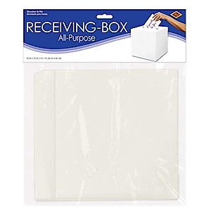 Beistle White Card Box Holder for Weddings, Baby Shower, Birthday and Graduation Celebrations 12" x 12"