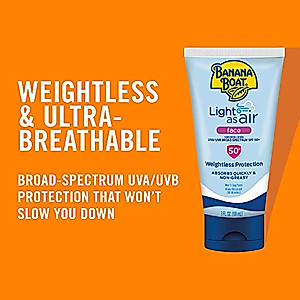 Banana Boat Light As Air Faces, Broad Spectrum Sunscreen Lotion, SPF 50, 3oz.