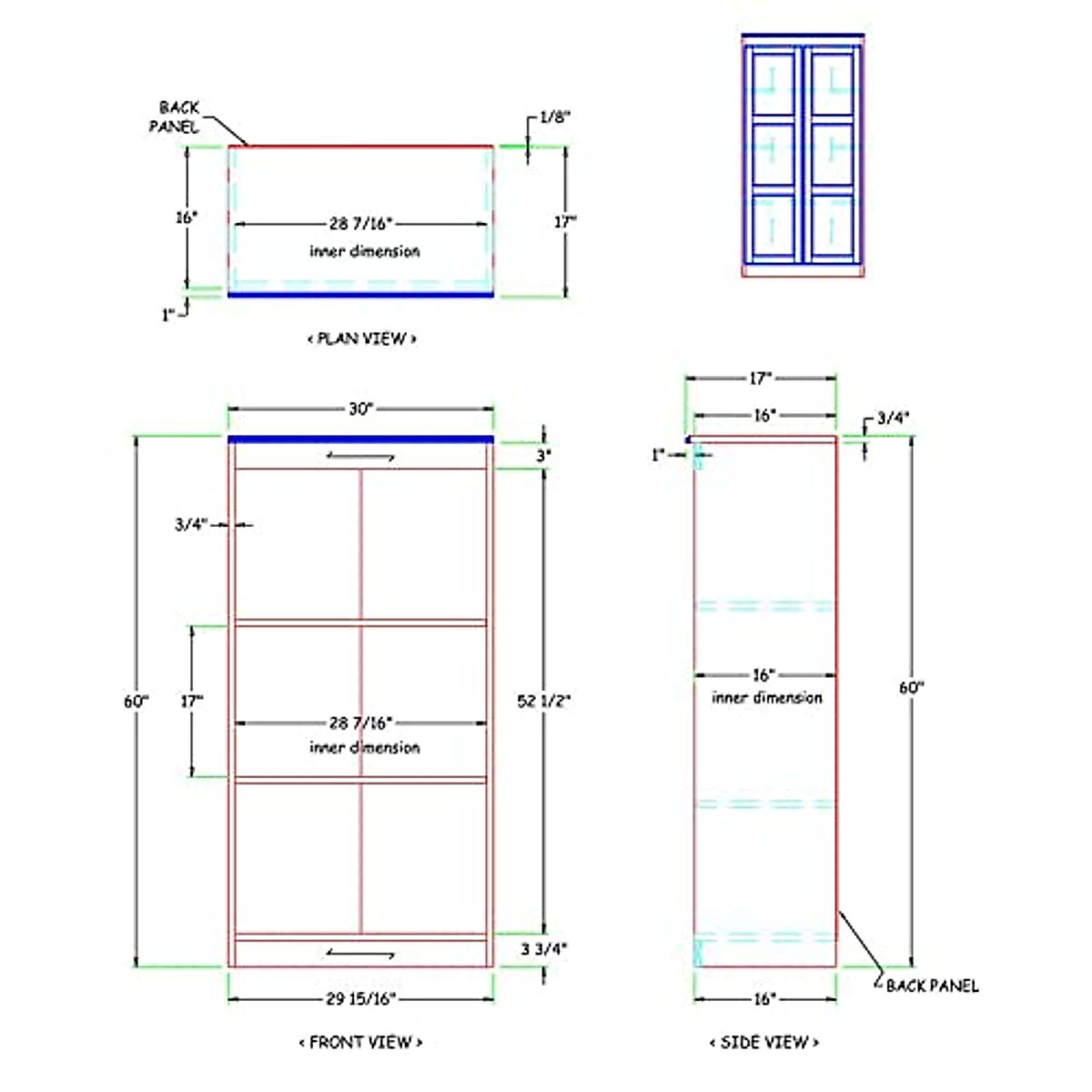 Concepts in Wood KT613A Storage Cabinet for Office or Pantry (Oak)