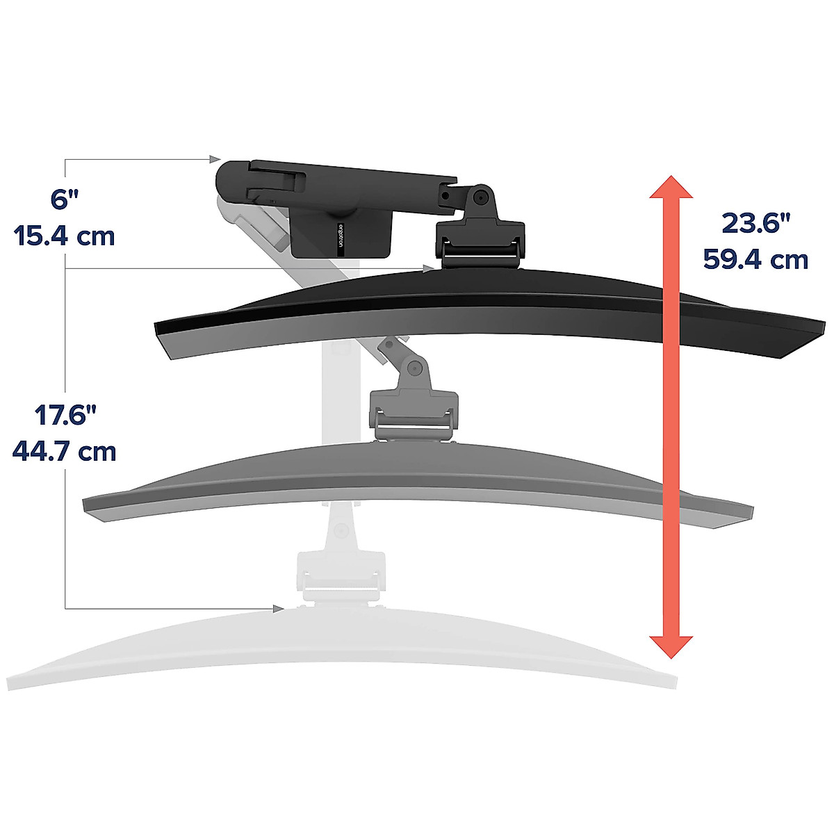 Ergotron – HX Premium Heavy Duty Monitor Arm, Single Monitor VESA Desk Mount – for Flat or Slight Curved Ultrawide Monitors Up to 49 inches, 20 to 42 lbs – Standard Pivot, Matte Black