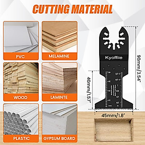 Kyoffiie 100Pcs Oscillating Saw Blades, 1-3/4" Quick Release Multi Tool Blades Kits Universal Oscillating Tool Blades Wood Plastic Multitool Blades Compatible with Dewalt Ryobi Makita Bosch Craftsman