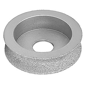 Diamond Grinding Cup Wheel, Wet Dry Diamond Cutting Grinding Disc, 7.3cm Brazed Diamond Concave Abrasive Wheel for Stone Ceramic Glass(1.5)