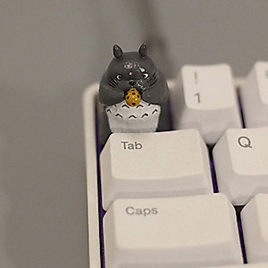 HFSECURITY Totoro Keycaps for Cherry Mx Switch Mechanical Gaming Keyboard Keycaps Replacement DIY Japanese Anime Style Totoro Keycaps