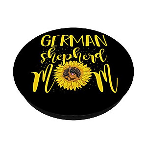 German Shepherd Mom Sunflower Animal Dog German Shepherd PopSockets PopGrip: Swappable Grip for Phones & Tablets