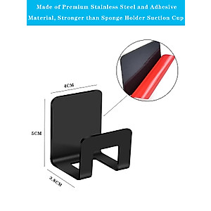 Envibe Sponge Holder, 2 Pack Sponge Holder for Kitchen Sink, Easy to Install, Strong and Sturdy, Good Ventilation Performance to Keep the Sponge Dry. (Black)