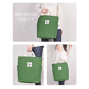 Lily queen Women Canvas Tote Handbags Casual Shoulder Work Bag Crossbody (Green)
