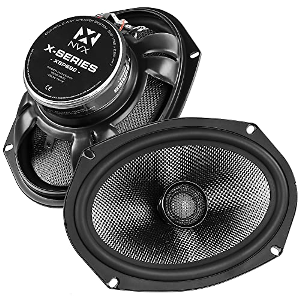 NVX XSP692 900W Peak (300W RMS) X-Series 6"x9" 2-Way Coaxial Speakers with Carbon Fiber Cones and 1" Silk Dome Tweeters (Pair)