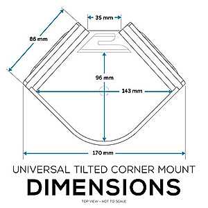 Universal Tilted Small Corner Wall Shelf, Floating, Stick On, No Screws for Baby Monitor for Crib, Overhead Security Camera Holder, Speaker & More, 3M Adheasive, by Brainwavz (UCRNMT01 White)