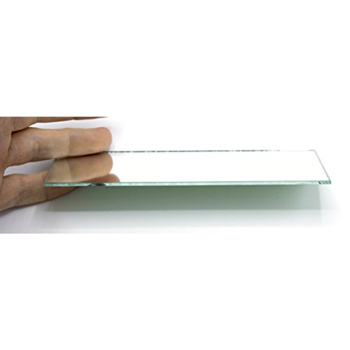 10 Pack Rectangular Plano Glass Mirror, 6" x 2" - 2mm Thick Approx. - Eisco Labs