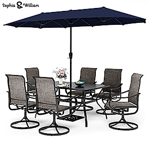Sophia & William 13ft Double-sided Patio Umbrella, Large Twin Umbrella, Outdoor Umbrella, Navy