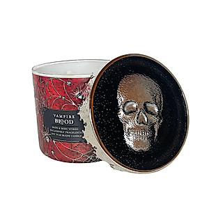 Bath and Body Works Vampire Blood with Skull Lid 3-Wick Candle