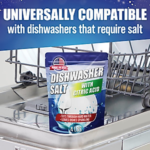 Impresa Dishwasher Salt Water Softener - 5 lbs - Protects From Hard Water Residue and Limescale - Compatible with Bosche, Miele, Thermador, Whirlpool, and More - 100% Pure Coarse Grain Salt