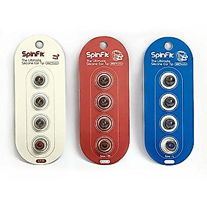 SpinFit CP155 for Wide and Long IEM Nozzle - M - Patented Silicone Eartips for Replacement (2 Pairs) (for Nozzle Diameter from 6-7mm)