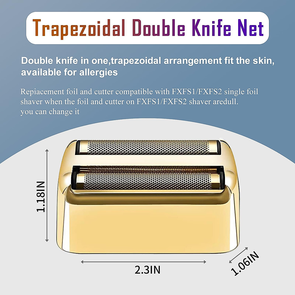 4 Pack Shaver Replacement Foil and Cutters compatible with BaBylissPRO Double FXFS2 Metal shaver foil replacement (Golden-4PCS)