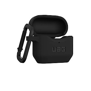 URBAN ARMOR GEAR UAG Designed for AirPod Case Black (3rd Generation 2021) Durable Protective Soft-Touch Silicone with Detachable Carabiner, Standard Issue Series