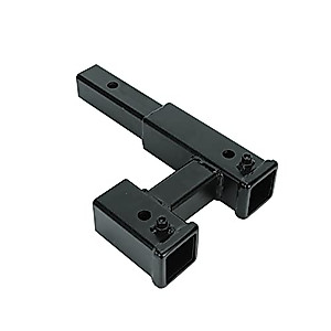 Trailer 2 inches Dual Hitch Receiver Adapter Extension 9-1/2 inch for Towing Bicycle Rack，GTW 5,000 lbs,with Pin and Clip