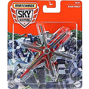 Toptoys2u Bargain Bundles Matchbox Sky Busters Diecast Models 4 Pack Bundle City Skyline Theme - Crop Duster, Blade Force Helicopter, Boeing 747-8 Intercontinental & Biplabe-A
