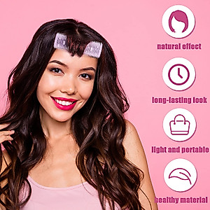 WILLBOND 4 Pcs Long Hair Rollers for Bangs Aluminum Core Curlers Thermal Self Grip Roller for Long and Medium Hair Women Hairstyle(4.1 x 1.2 Inch,Rose Red, Light Pink, Purple, Black)