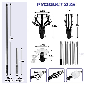 Light Bulb Changer for High Ceilings - Light Bulb Changer with Extension Pole Light Bulb Changer with Baskets and Suction Cup Bulb Removal Tool for High Ceilings and Recessed Lights