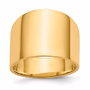 Jay Seiler 14K 15mm Flat-top Tapered Cigar Band Ring, Size: 7, 14 kt Yellow Gold