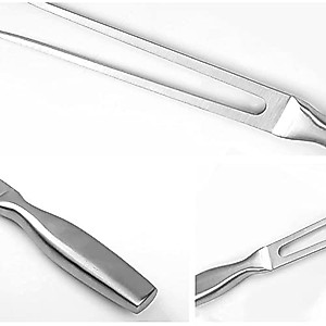 GuDoQi Carving Fork, 2 Pack Stainless Steel Meat Fork, Chef Pro Stainless Steel BBQ Fork 10.5 Inch, Long Metal Chef Kitchen Forks for Barbecue, Serving, Cooking, Grilling, Roasting