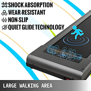 Bkisy Under Desk Treadmill for Home, Portable Walking Pad, 500W Motor Treadmills for Running, Adjustable 1-6.0km/h Speed for Home Running Machine with Remote Control, LCD Screen & Calorie Counter