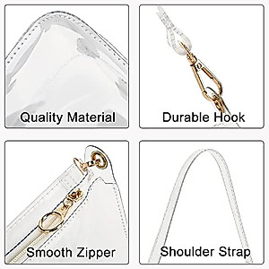 LOXOMU Clear Purse Stadium Approved,Small Clear Crossbody Bag Clear Shoulder Handbag for Women, Clear Bag for Concerts Sports Events (Clear)