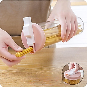 WEBERT Kitchen storage boxCreative storage jar sealed storage noodle kitchen hanging noodle storage box round pasta storage bucket blue