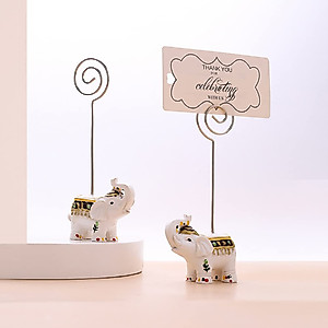 FOMIYES Party Message Clip 2pcs Elephant Card Holder Picture Photoframe Stainless Steel Multi-Function Message Clips
