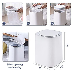 ELPHECO Bathroom Trash Can with Lids 3 Gallon Motion Sensor Garbage can, 11.5 Liters Trapezoidal Automatic Trash Bin, Waterproof Large Capacity Trash can for Bathroom, Kitchen, Living Room, Office