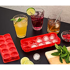 HIC Kitchen Cannonball Silicone Ice Cube Tray, European-Grade, Non-Stick, Makes 10 Large Ice Balls