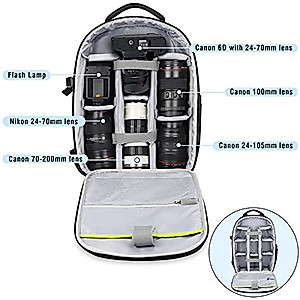 Endurax Camera Backpack Waterproof for DSLR SLR Photographer Camera Bag for Mirrorless Camera with Hardshell Protection Upgrade