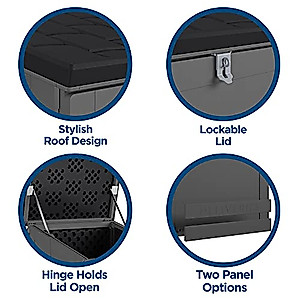 CoscoProducts COSCO 88333BGY1E BoxGuard Large Lockable Package Delivery and Storage Box, 6.3 cubic feet, Black/Grey