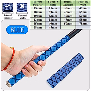 NC Heat Shrink Rod Wrap for Fishing Rods，1M 15/18/20/22/25/28/30/35/40/50mm，Heat Shrink Wrap Tubing for Rod Grips-5 Color (Yellow, 15mm)