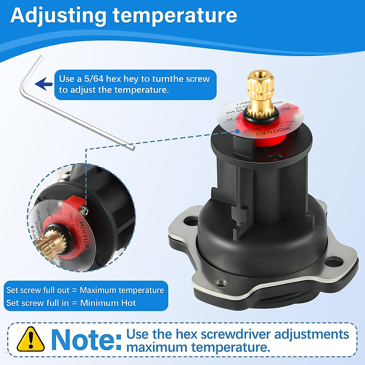 GP876851 Mixer Cap and Pressure Balancing Unit Kit, Compatible with Kohler Shower Valves K-304 and K-11748 Platforms, Shower Cartridge Replacement Repair Kit, Include GP800820 and GP77759