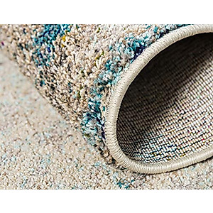 Unique Loom Chromatic Collection Modern Colorful & Vibrant Abstract Area Rug For Any Home Décor (8' 0 x 10' 0 Rectangular, Beige/ Pink)