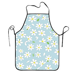 Cute Daisies On A Blue Sky Aprons For Women Men Waterproof Bib Apron Chef Aprons For Kitchen Cooking Baking Bbq Gardening