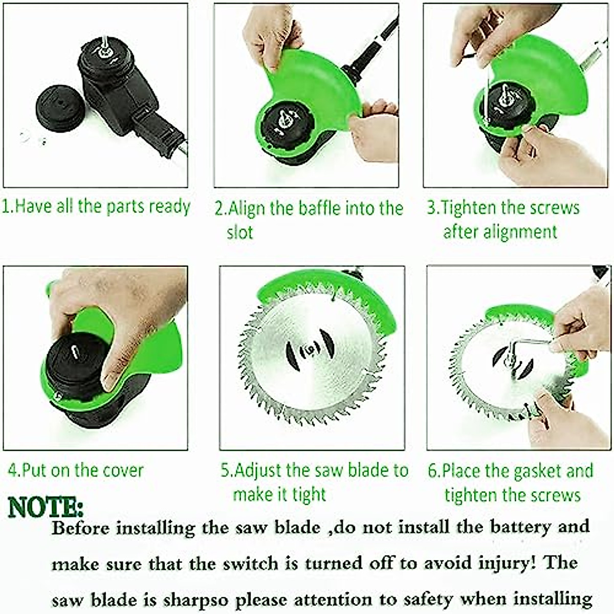Weed Wacker,24V 2Ah Battery Powered Weed EaterString Trimmer with 2 Batteries and 3 Types Blades,Weed eaterLightweight and Powerful Weed Eater Battery poweredfor Yard and Garden(Green)