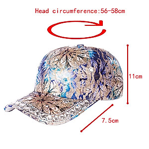 LABANCA Women Girls Bling Rhinestone Sun Cap Lace Glitter Sequin Baseball Cap Hat