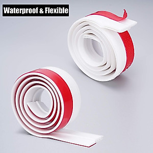 Door Draft Stopper Door Sweep Weather Stipping - Camel Home Self Adhesive Door Seal Soundproof Under Door Bottom Seal Strip Rubber Energy Saver Insulasion Weatherproof, 2" W X 39" L (White)