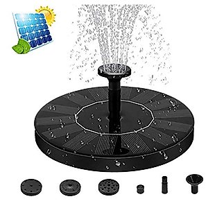 Lheng Solar Powered Fountain Pump, Solar Birdbath Fountain, 7V/1.4W Free Standing Floating Birdbath Water Pumps for Garden, Patio, Pond and PoolIdeal