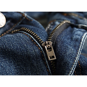 Men's Casual Ripped Jeans Distressed Slim Fit Straight Leg Denim Pants Classic Destroyed Washed Jean Trousers (Blue 1,30)