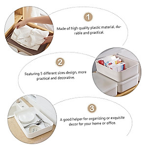 DOITOOL 5 Pcs Box Storage Box Glove Box Storage Box Plastic Storage Box Clothes Storage Bins Plastic Boxes with Lids Desk Organizer Basket Cosmetic Storage Plastic Storage Case Utility Box