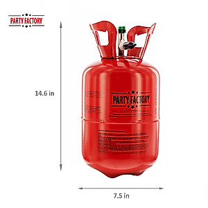 Party Factory Helium Tank for up to 30 Latex Balloons, Helium Cylinder 7 cu. ft. Gas with filling quantity for Balloons, Ideal for Birthday Party, Wedding
