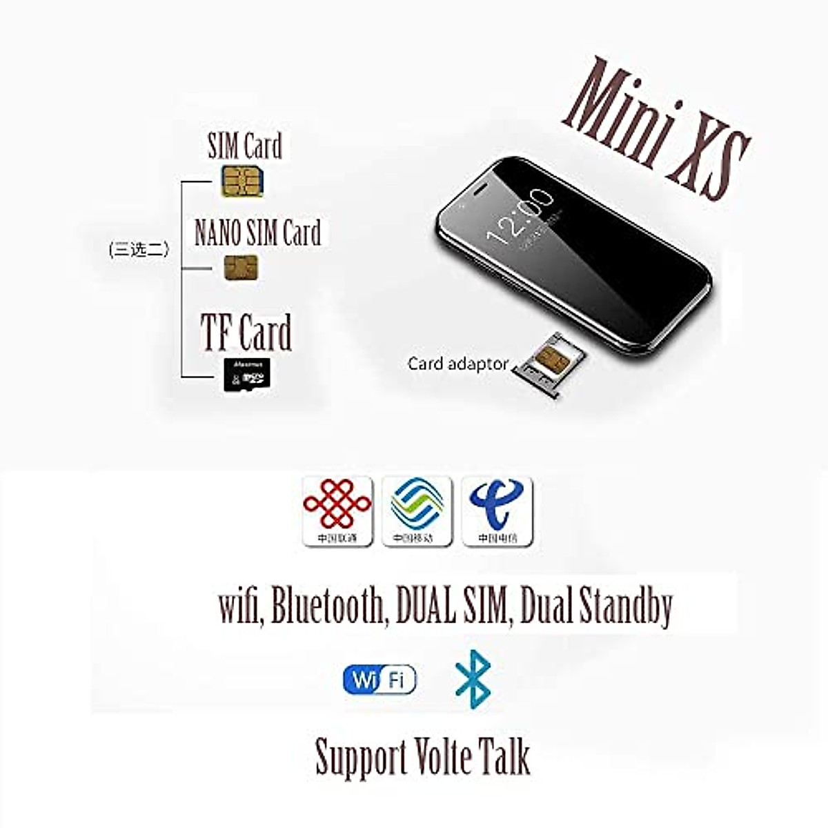 iLight Mini Smartphone XS, World's Smallest 10+ Android Phone 4G LTE, Super Small 2.5" Touch Screen. Global Unlocked - Great for Kids. Pocket Phone Gift. 1GB RAM / 8GB ROM. Tiny iPhone 10s Look Alike