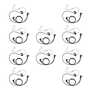 Klykon 2 Pin Covert Acoustic Tube Earpiece Headset with Mic PTT for Motorola cls1110 cp200 cls1410 cp185 cp200d rdm2070d walkie Talkie 2 Way Radio(10 Packs)