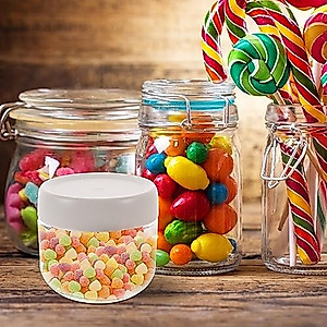 Cabilock 2PCS Glass Storage Jars Airtight Food Containers with Lids 280ml Small Clear Canisters for Pantry Kitchen Tea Coffee Sugar Snack Cereal