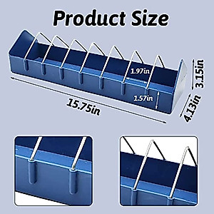 2PCS Pigeon Feeder, Bird Dispenser Slot Container, Poultry Plastic Thick Trough Dish Less Waste with Removable Steel Wire Partition for Pigeons Quails Birds Chicks Ducklings